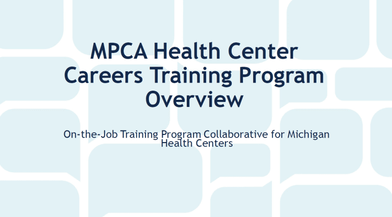 Health Center Careers Training Program | Michigan Primary Care Association